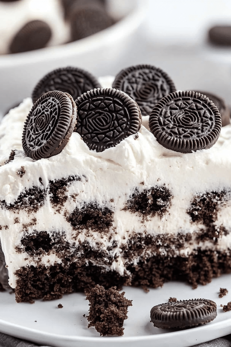 Oreo poke cake