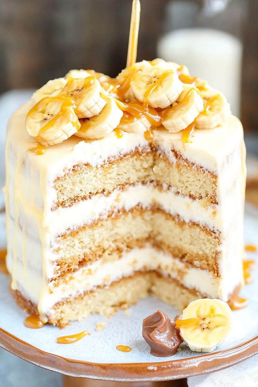 banana caramel cake